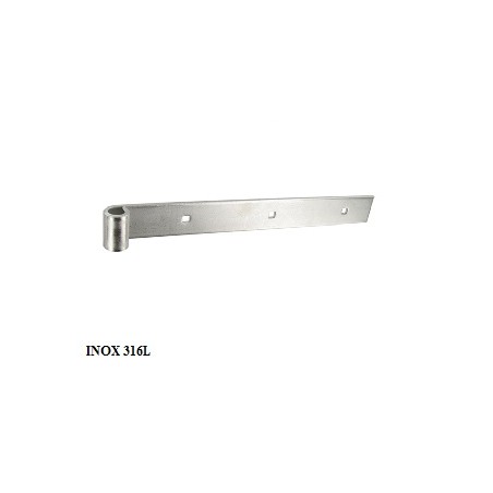 Penture droite bout carré BURGAUD "L10030Q" de 500 m/m en inox 316L