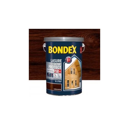 Lasure de protection BONDEX "12 ans" satin chêne moyen de 5L