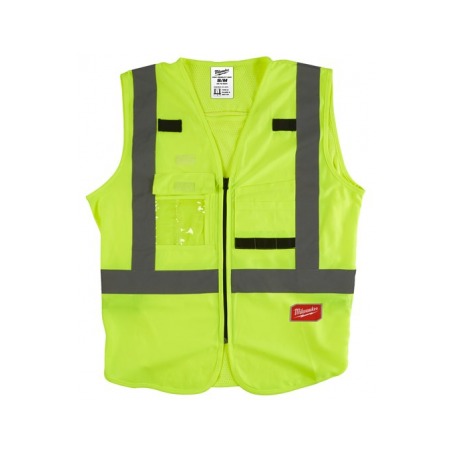 Gilet haute visibilité jaune multipoches MILWAUKEE "4932471891" de ...