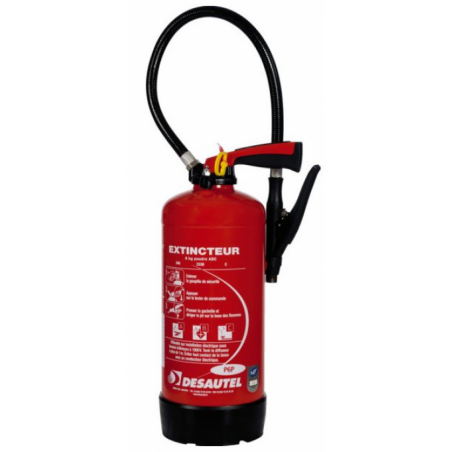 Extincteur poudre ABC mural P6P DESAUTEL "0121075X" 6 KG